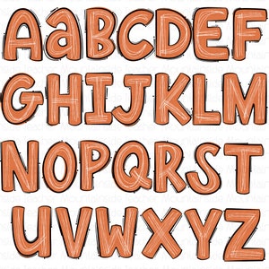 Scribble Letters, Boho Doodle Alphabet, PNG Bundle, Doodle Sublimation ...