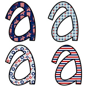 Patriotic Doodle Alphabet PNG Clipart: 4th of July Font - Etsy