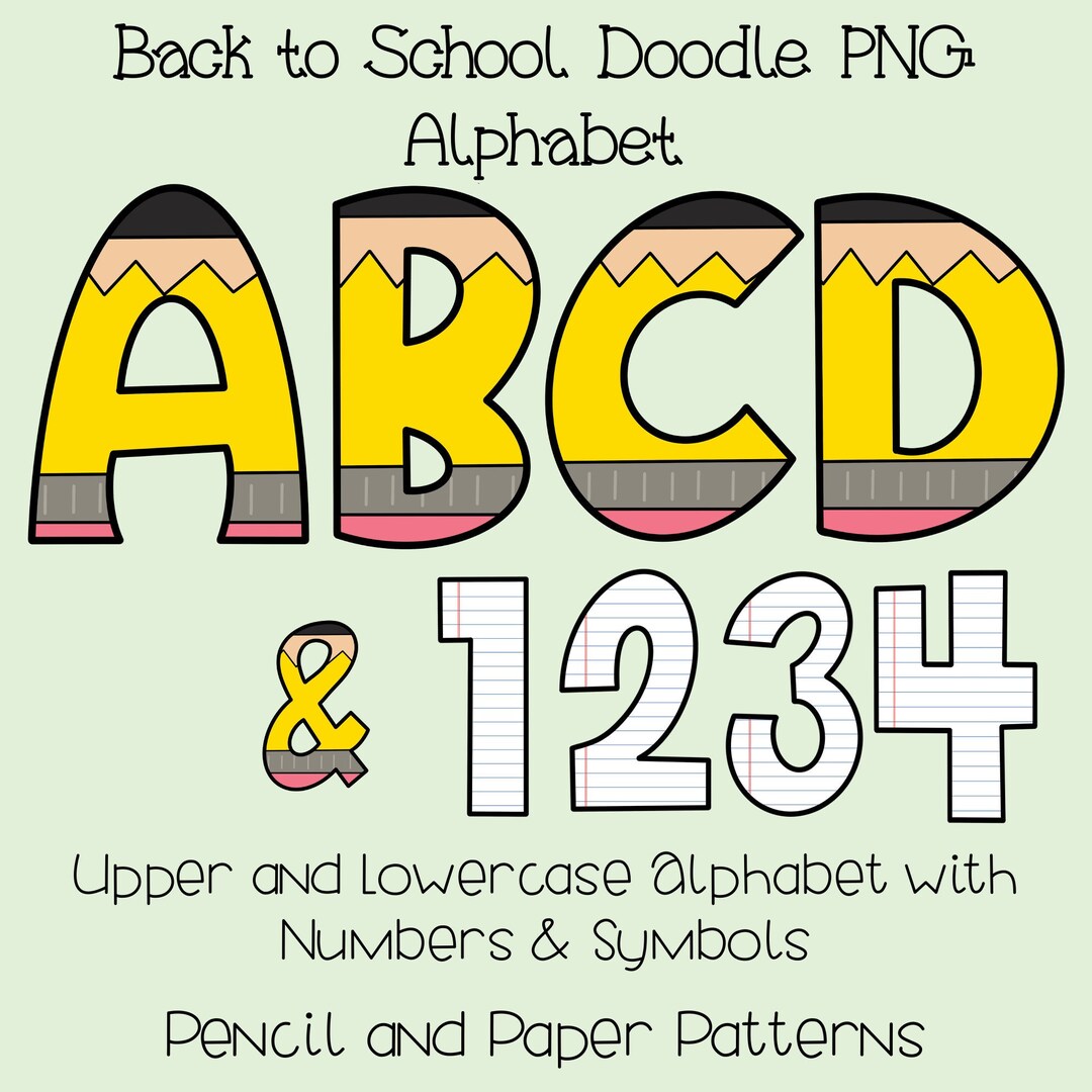 Back to School | Block Alphabet PNG | Sublimation | Alpha Pack ...