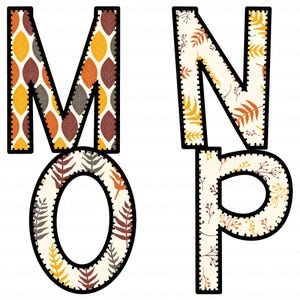 Fall Doodle Letters, Autumn Doodle Alphabet, PNG, Sublimation, Alpha ...