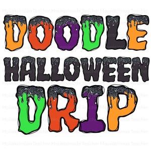Halloween Glitter Drip Doodle Letters: PNG Alphabet (digital Download ...