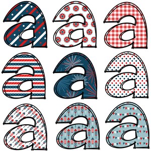 Doodle PNG Lowercase Letters | Patriotic Doodle Alphabet Bundle | 4th ...