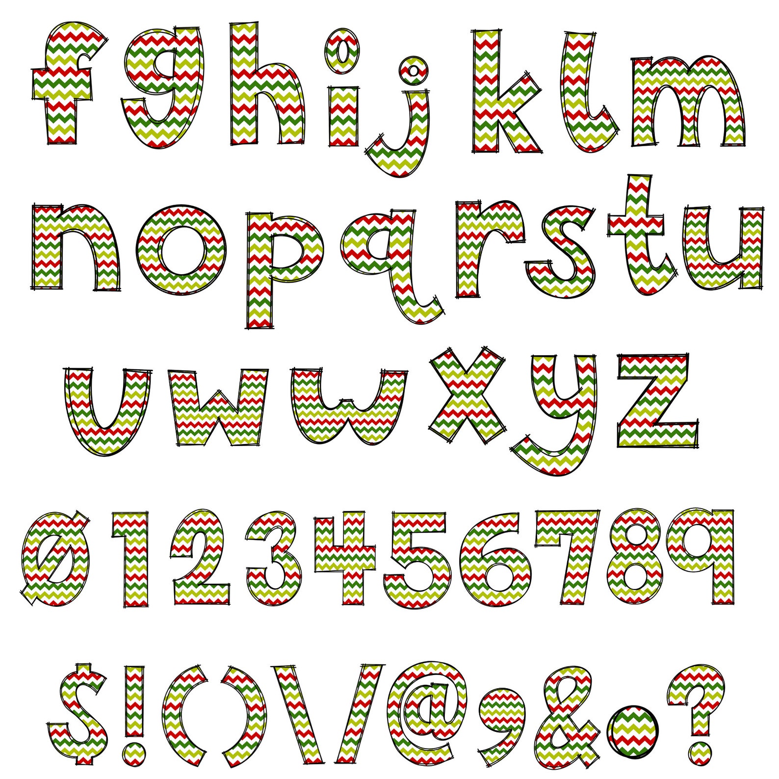 Doodle PNG Alphabet and Numbers Christmas Doodle Alphabet - Etsy