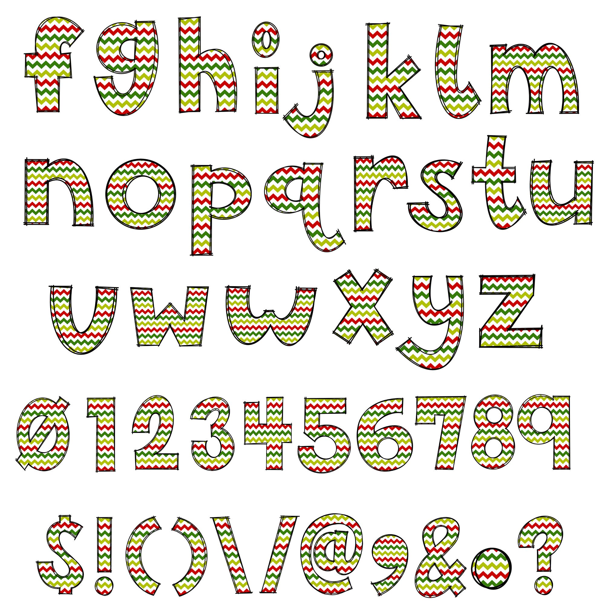 Doodle PNG Alphabet and Numbers Christmas Doodle Alphabet - Etsy