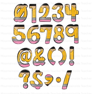 Pencil Doodle Font PNG Alphabet: Back to School Letters (digital ...
