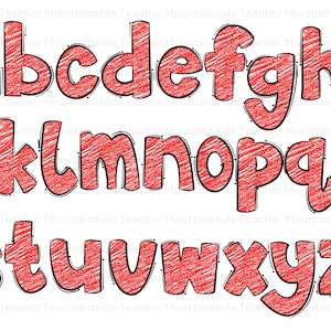 Crayon Doodle Alphabet PNG Bundle: Rainbow Font (digital Download) - Etsy