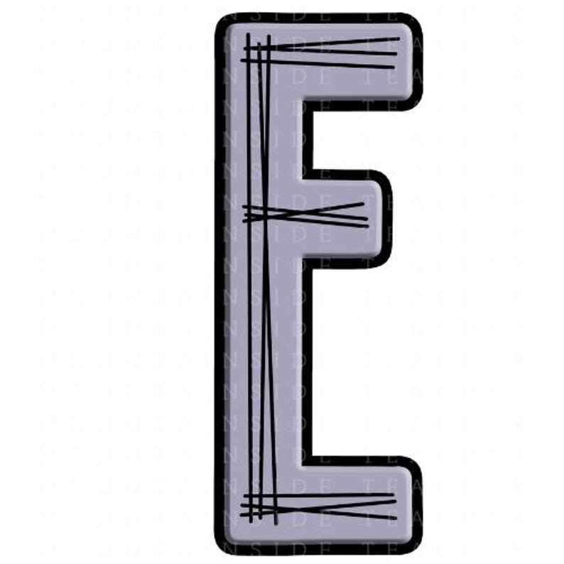Blunt Edge Scribble Doodle Letters Boho Colors PNG Bundle Alphabet ...
