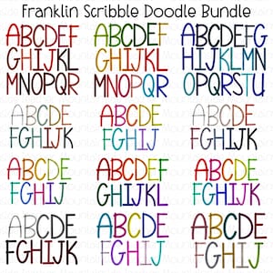Colorful Scribble Doodle Bundle Alphabet PNG Bundle Doodle Sublimation ...