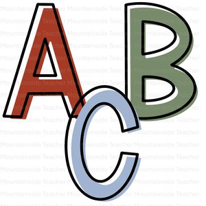 Block Doodle Letters, Colorful Doodle Alphabet, Sublimation Set, PNG ...