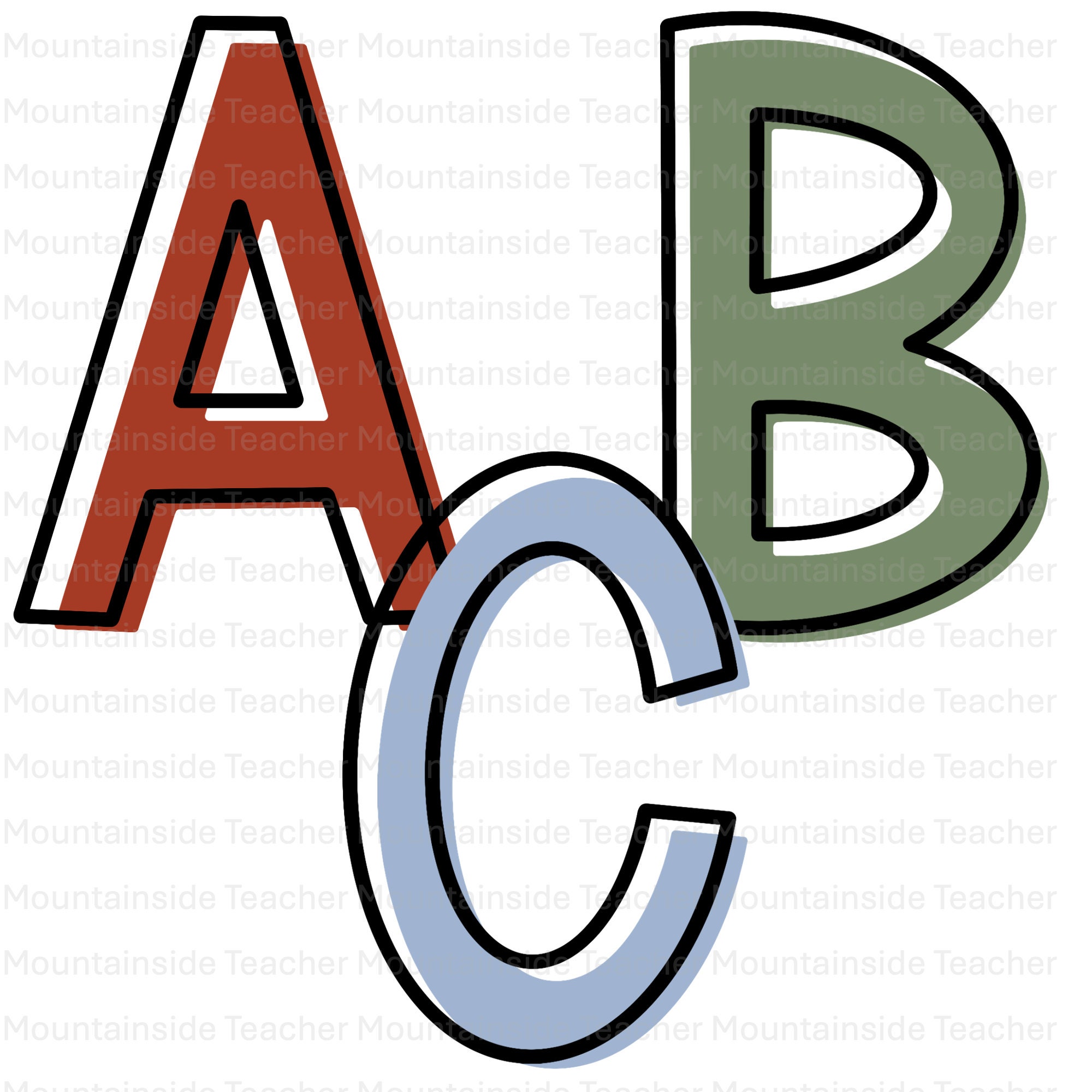 Block Doodle Letters, Colorful Doodle Alphabet, Sublimation Set, PNG ...