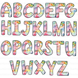 Colorful Floral Doodle Letters, Hand Drawn Doodle Alpha Bundle ...