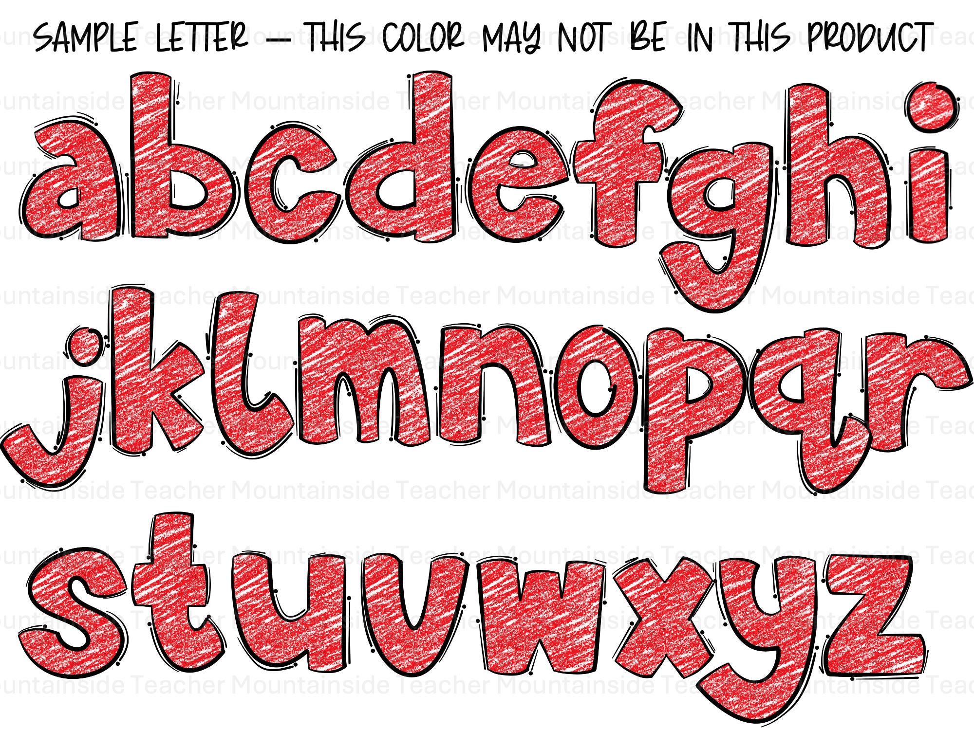Crayon Doodle Alphabet PNG Bundle: Summer Colors (digital Download) - Etsy