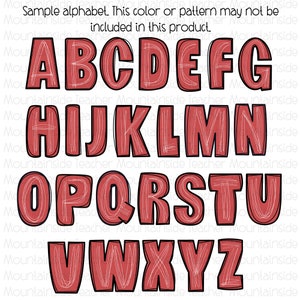 Scribble Glitter Doodle Alphabet PNG Sublimation Alpha Set Design ...