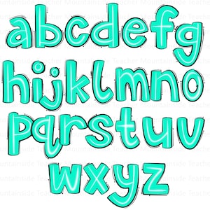 Illuminated Letters, Bright Doodle Alphabet, PNG Bundle, Doodle ...