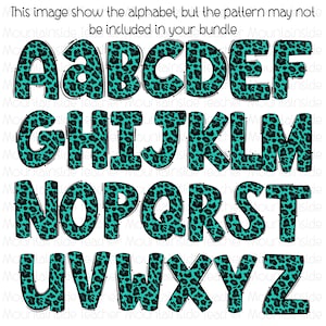Animal Print Doodle Alphabet PNG Bundle: Sublimation Alpha Set (digital ...