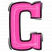 Varsity Letter Alphabet, Shades of Pink, Doodle Letters, Hand Drawn ...
