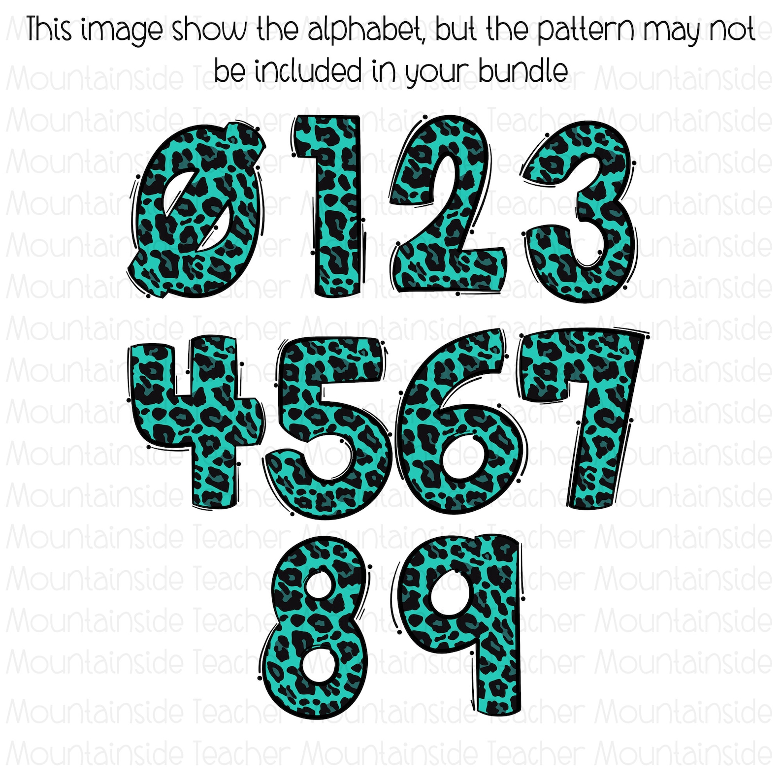 Animal Print Doodle Alphabet PNG Bundle: Sublimation Alpha Set (digital ...