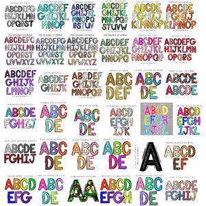 Scribble Letters, Doodle Alphabet Bundle, PNG Bundle, Doodle ...