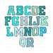 Turquoise Varsity Scribble Letters: PNG Alphabet Bundle (digital ...