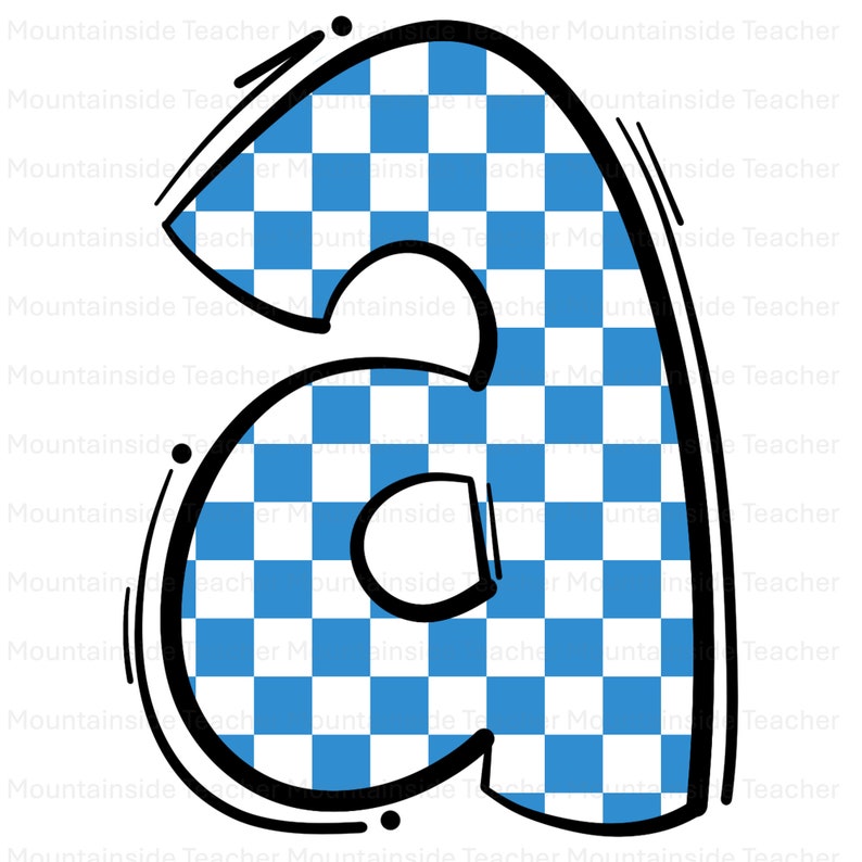 Checkered Doodle Alphabet: Bright PNG Letters (digital Download) - Etsy