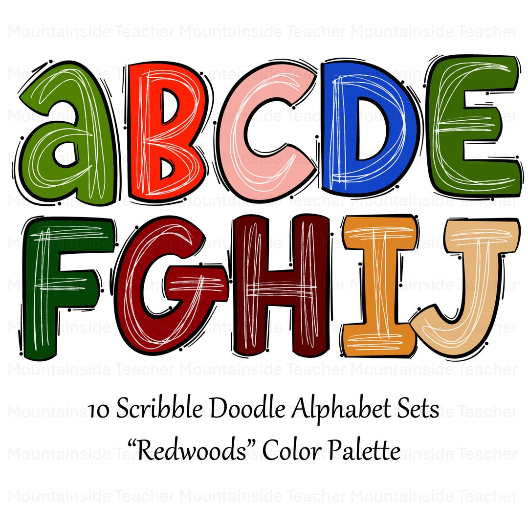 Scribble Doodle Alphabet PNG Sublimation Alpha Design Uppercase and ...