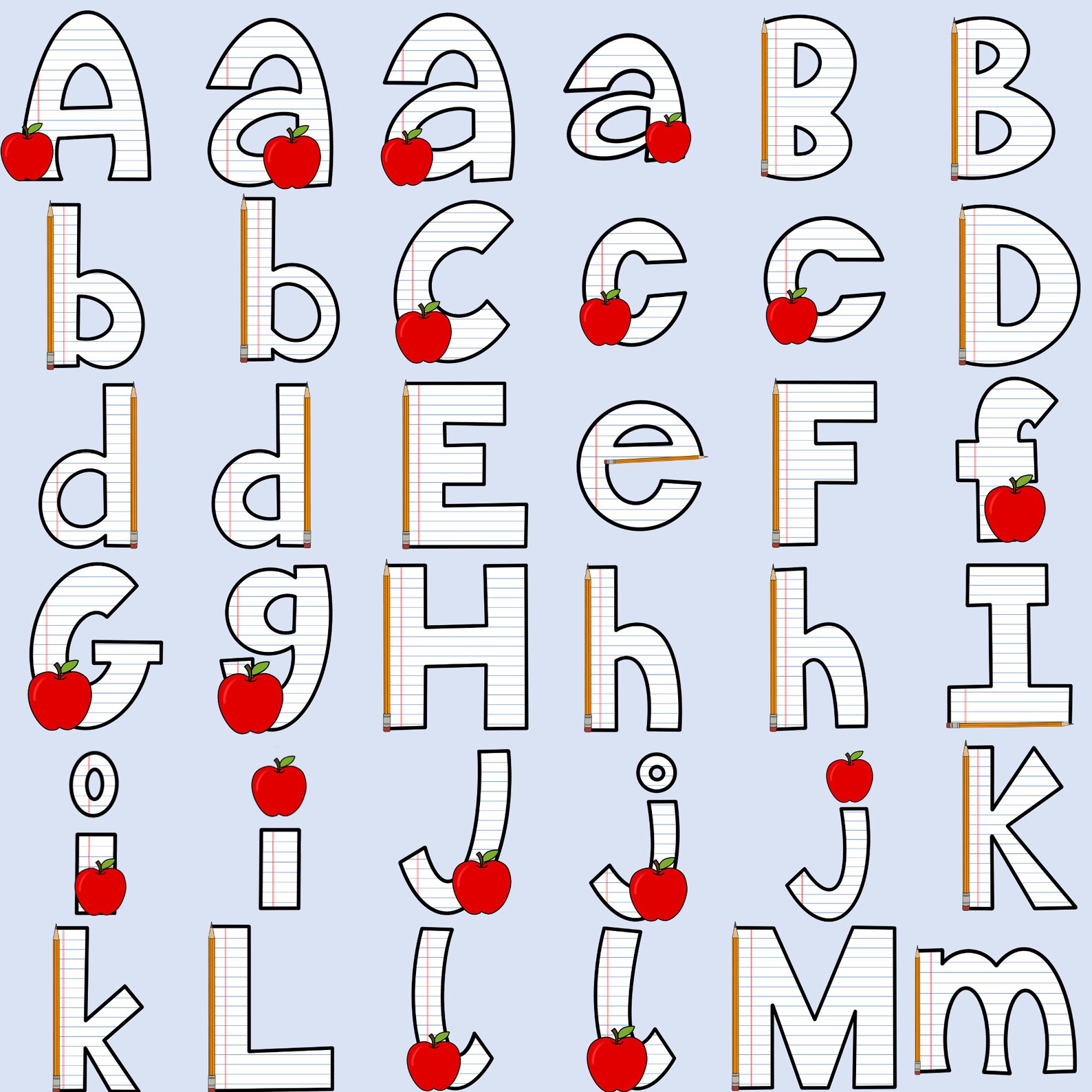 Back to School | Block Alphabet PNG | Sublimation | Alpha Pack Font ...