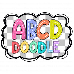 Black and Gray Checkered Background Frame With Dotted Doodle Alphabet ...