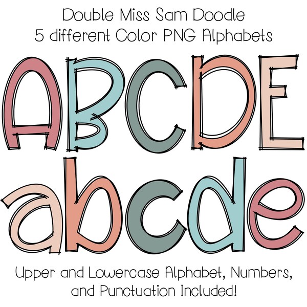 Colored Bubble Letters - Etsy