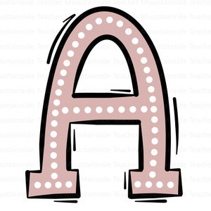Dotted Doodle Alphabet PNG Sublimation Alpha Design Uppercase and ...
