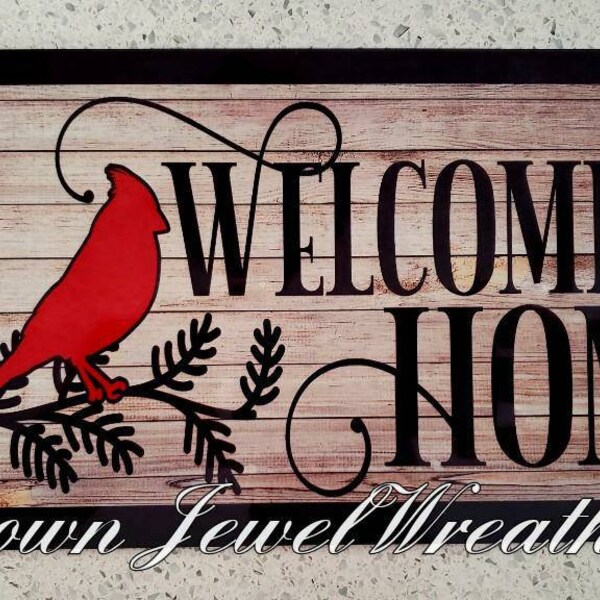 Cardinal Welcome Sign - Etsy