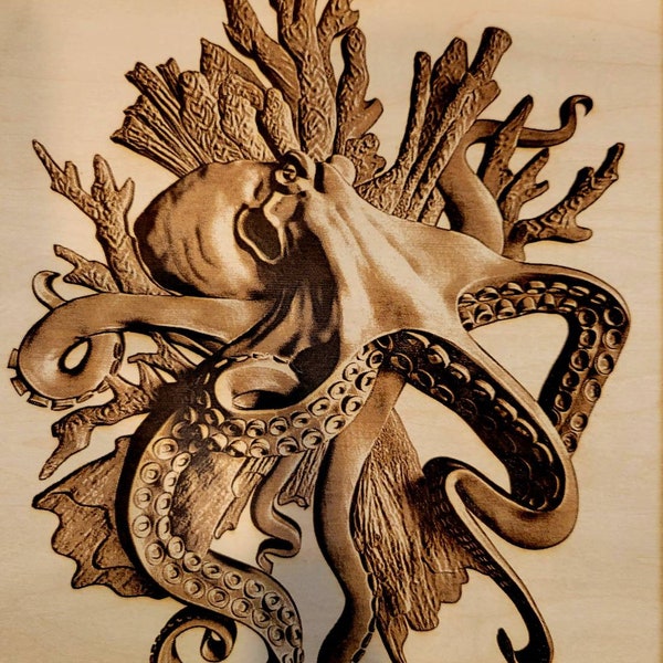Wooden Octopus - Etsy