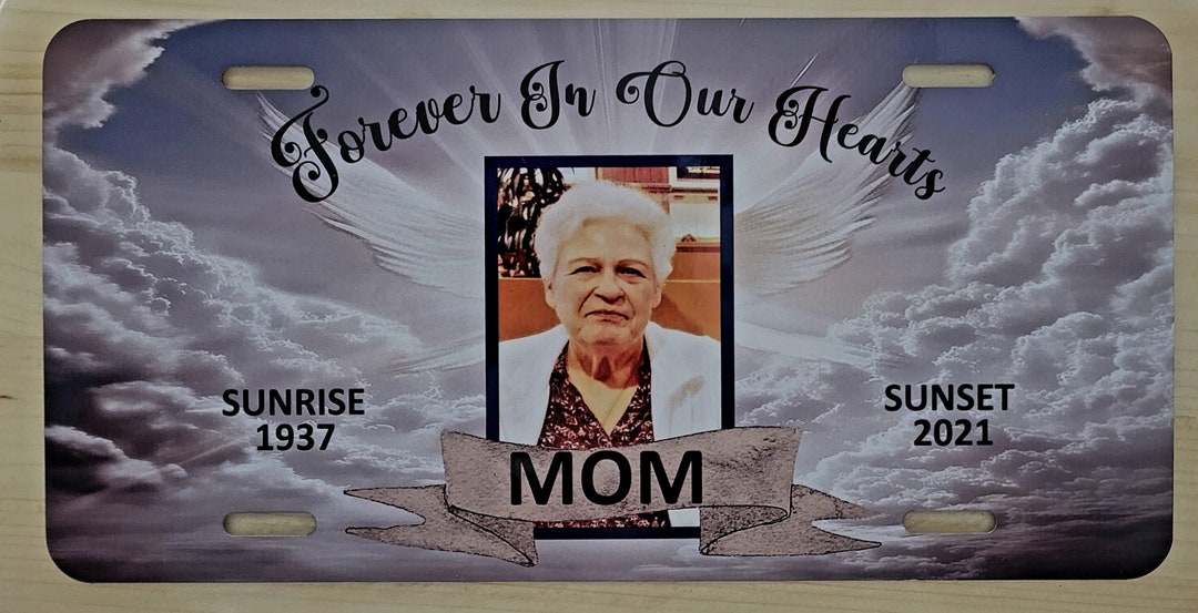 Memorial License Plate, Memorial License Plate for Auto Bumper, in ...