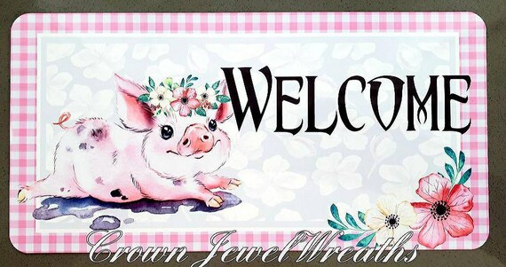 Sweet Little Piglet Welcome Wreath Sign - Etsy