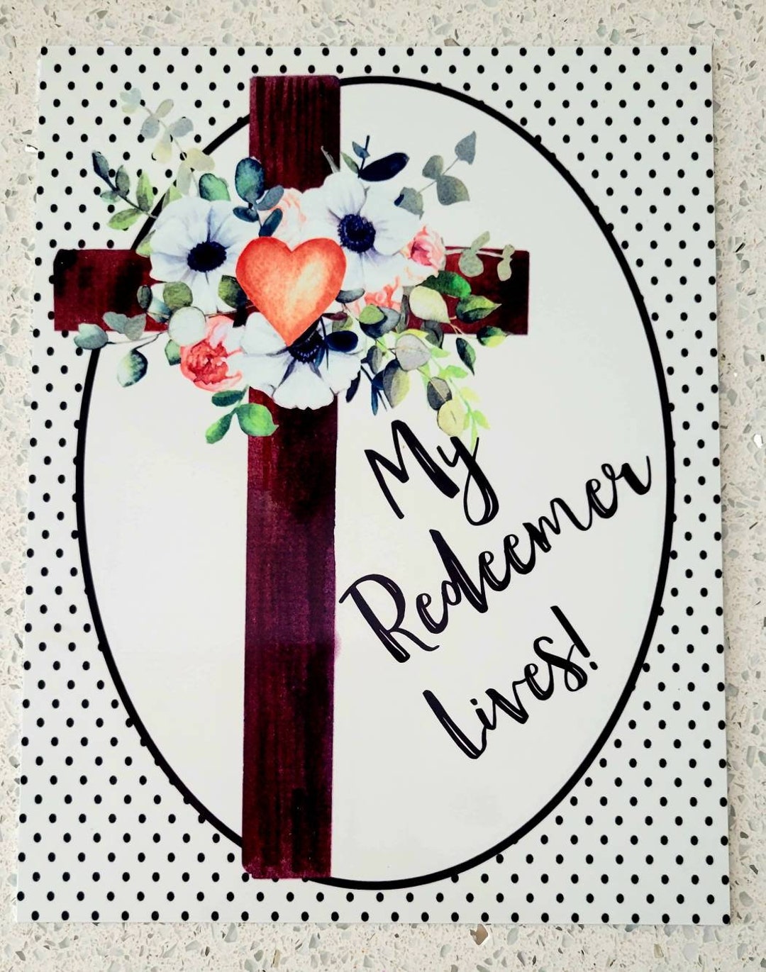 Easter Wreath Sign, Sign for Door Wreath, My Redeemer Lives Sign for ...