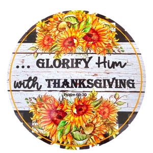 Christian Fall Wreath Sign, Sunflower Thanksgiving Decor - Etsy