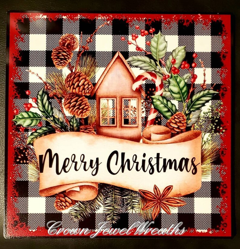 Beautiful Red and Black and White Buffalo Check Christmas - Etsy