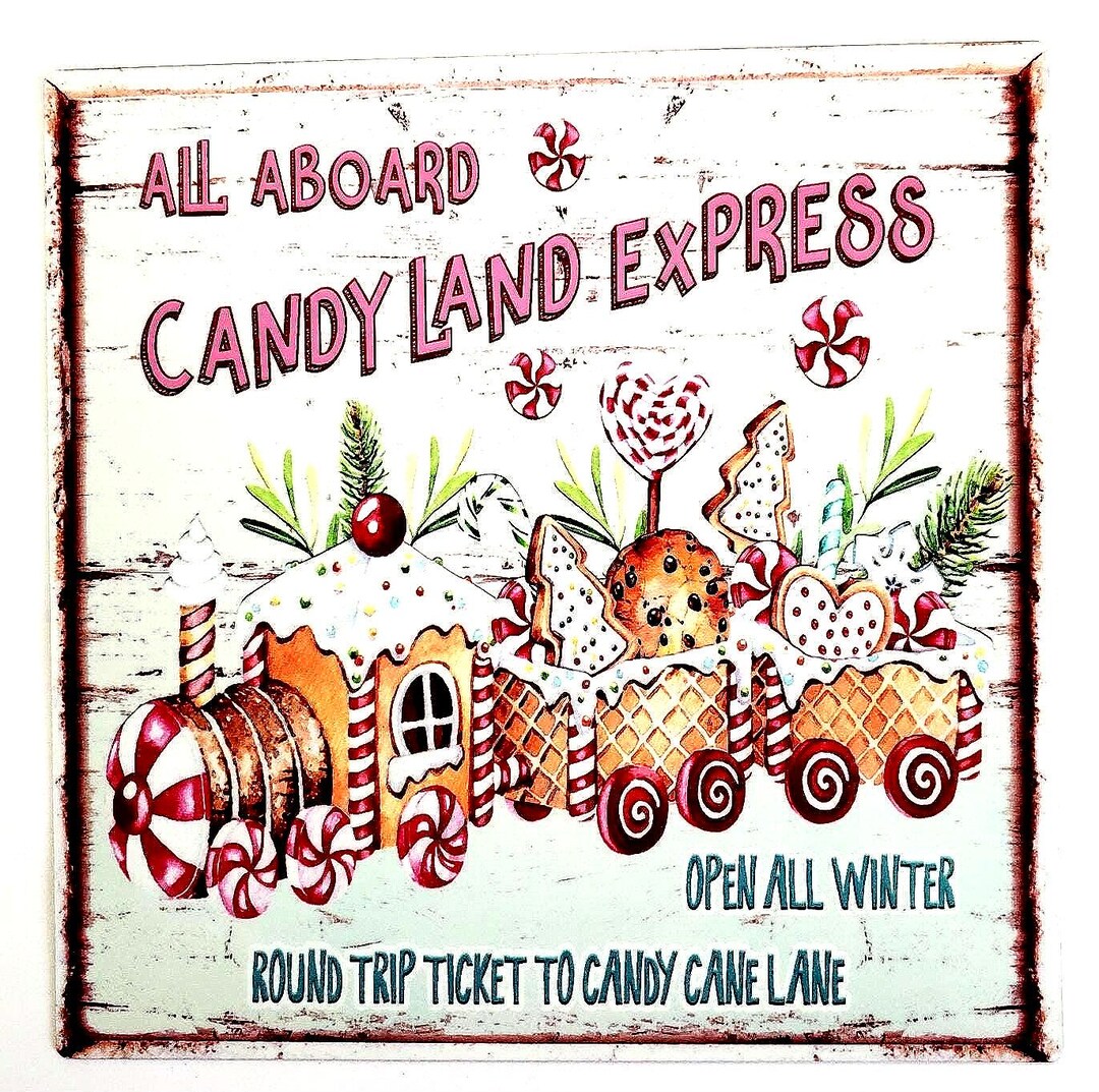 Candyland Christmas Wreath Sign, Sweets Sign for Wreath, Sweets Sign ...