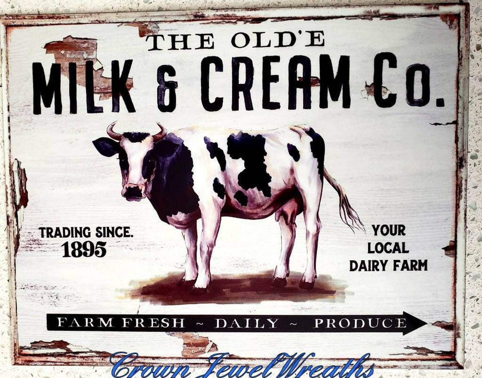 Farmhouse Wreath Sign Farmhouse Cow Sign for Wreath Vintage - Etsy