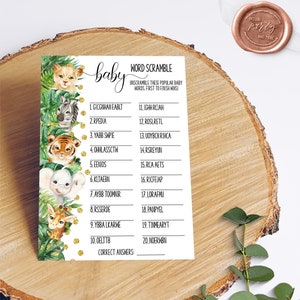 Safari Jungle Animals Baby Word Scramble Game (printable) 11BG-400 - Etsy