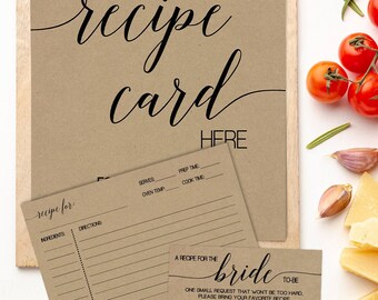 Country Recipe Card | Etsy