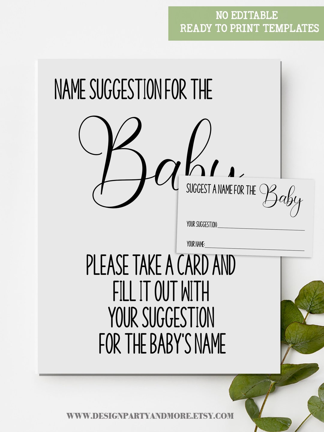 Suggest a Name for the Baby, Minimalist Baby Shower, Suggest a Name ...