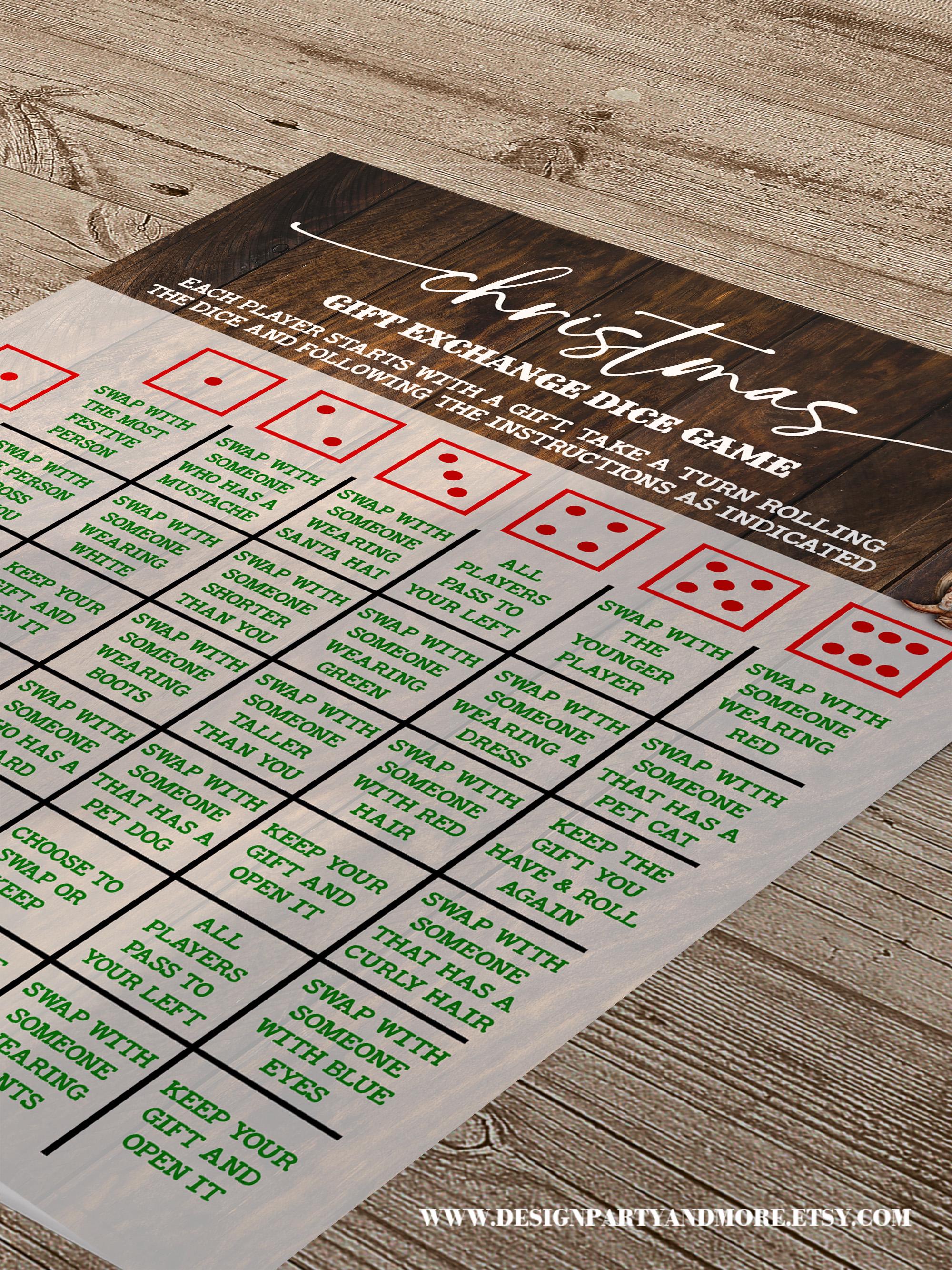 Western Christmas Gift Exchange Dice Game Christmas Country Roll the ...