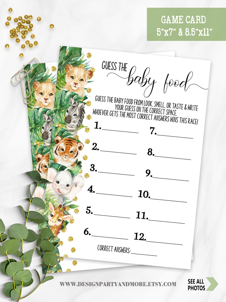 Safari Guess Baby Food Game, Taste Baby Food Game, Tropical Jungle Baby ...