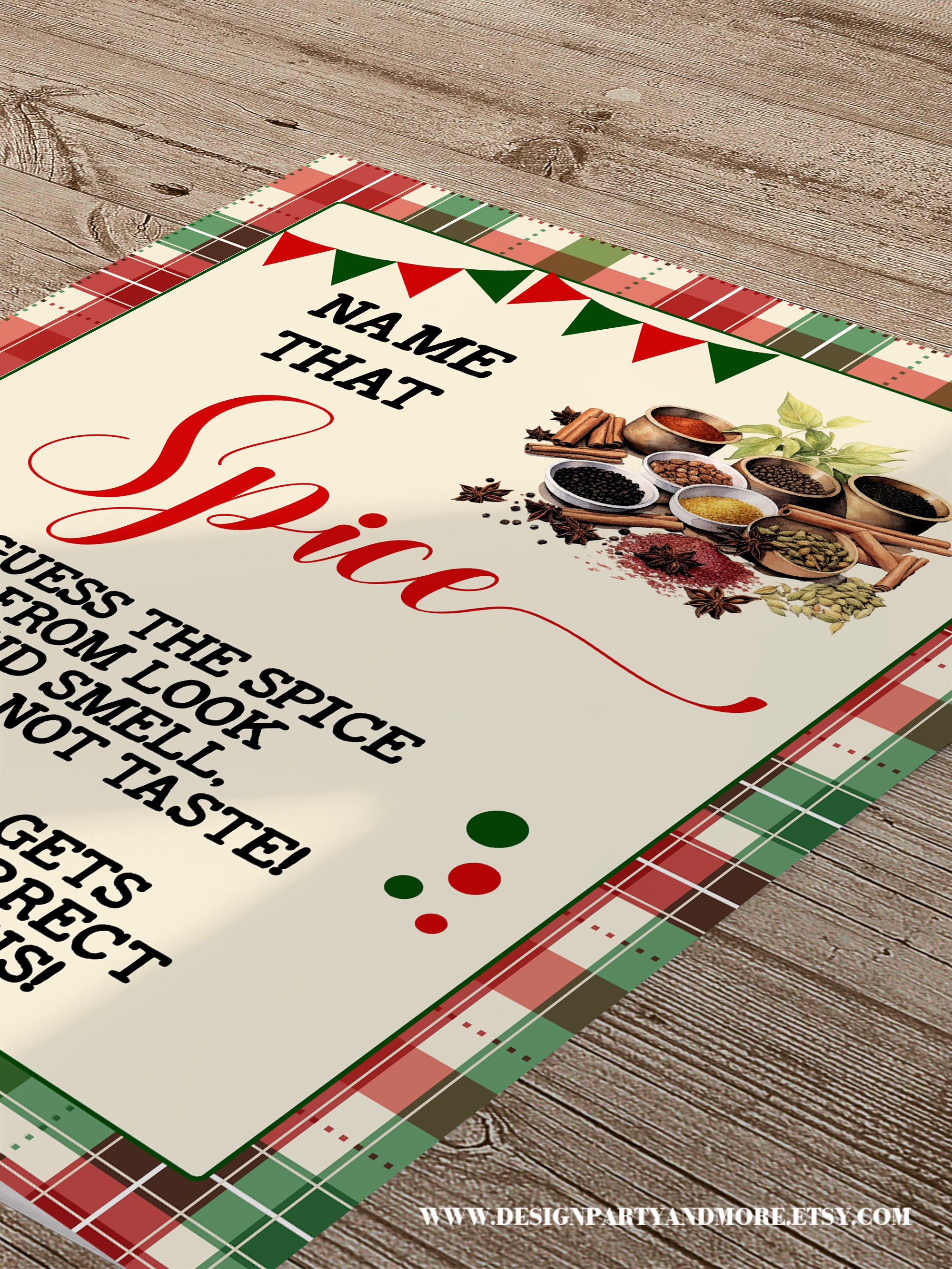 Christmas Name That Spice Game Guess the Spice Game Vintage - Etsy