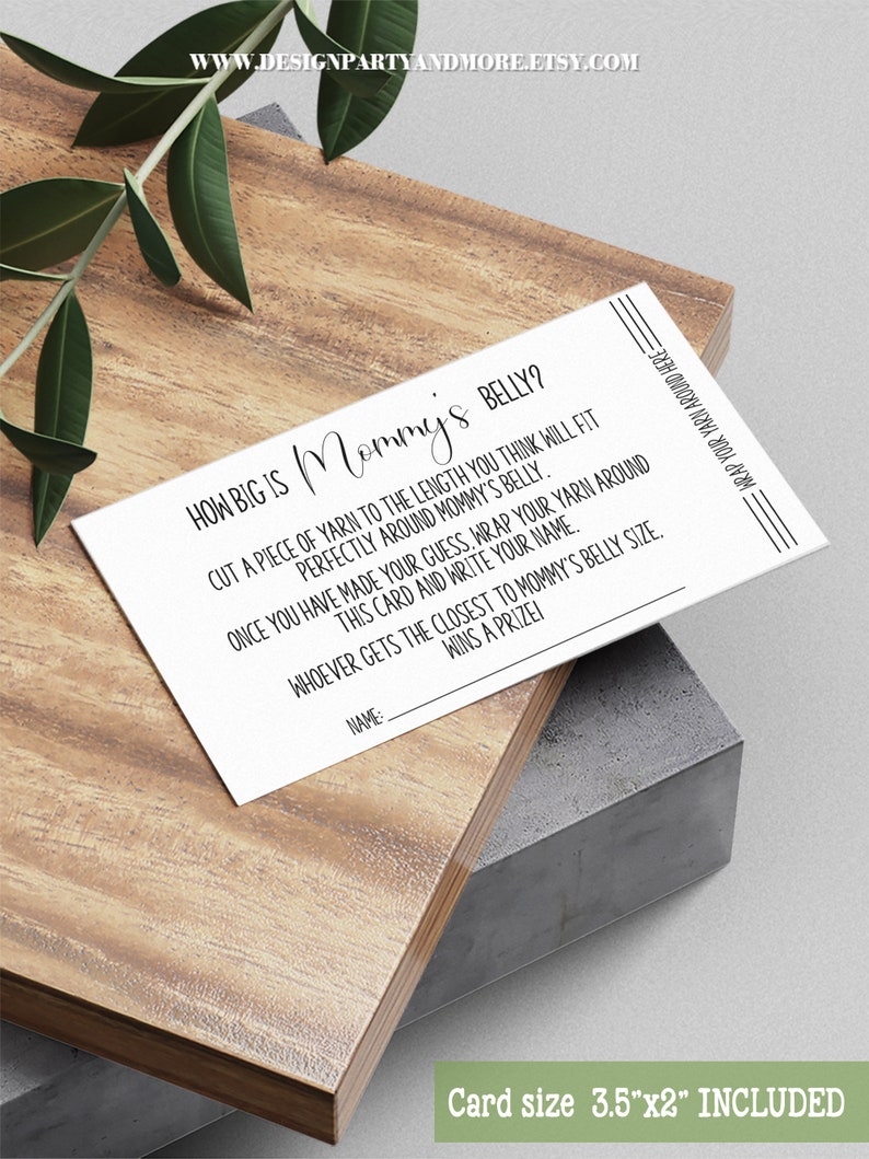 How Big is Mommy's Belly Shower Game, Minimalist Baby Shower Game ...