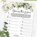 Guess the Wine Couples Shower Game, Pink Flowers Boho Country Western ...