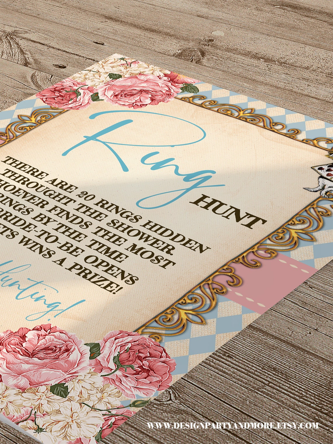 Ring Hunt Bridal Shower, Find the Rings Game, Alice in Wonderland ...