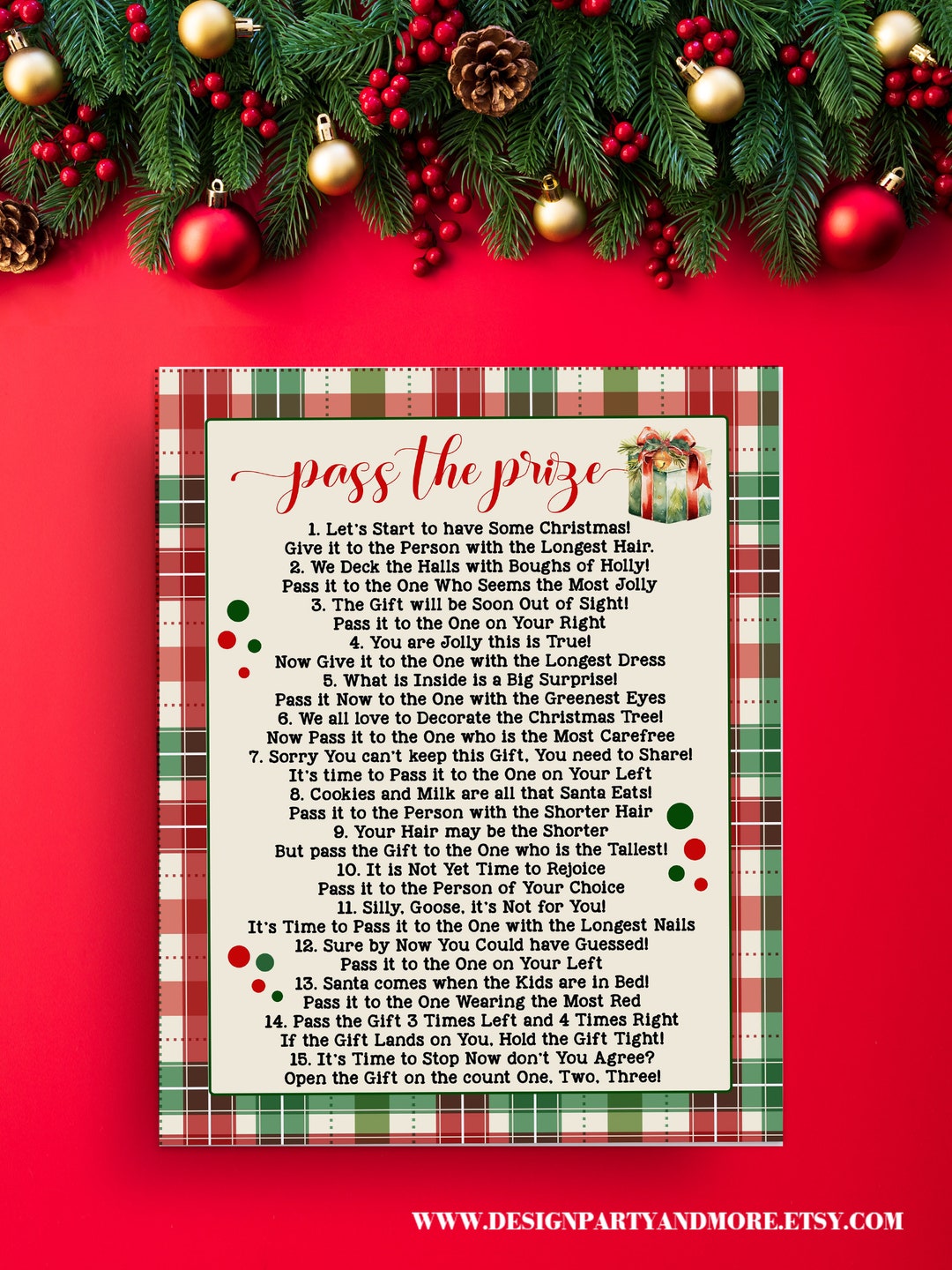 Christmas Pass the Prize Game, Pass the Gift Christmas Game Vintage ...