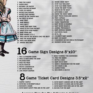 66 Editable Wonderland Baby Shower Games, Alice in Wonderland, Baby ...
