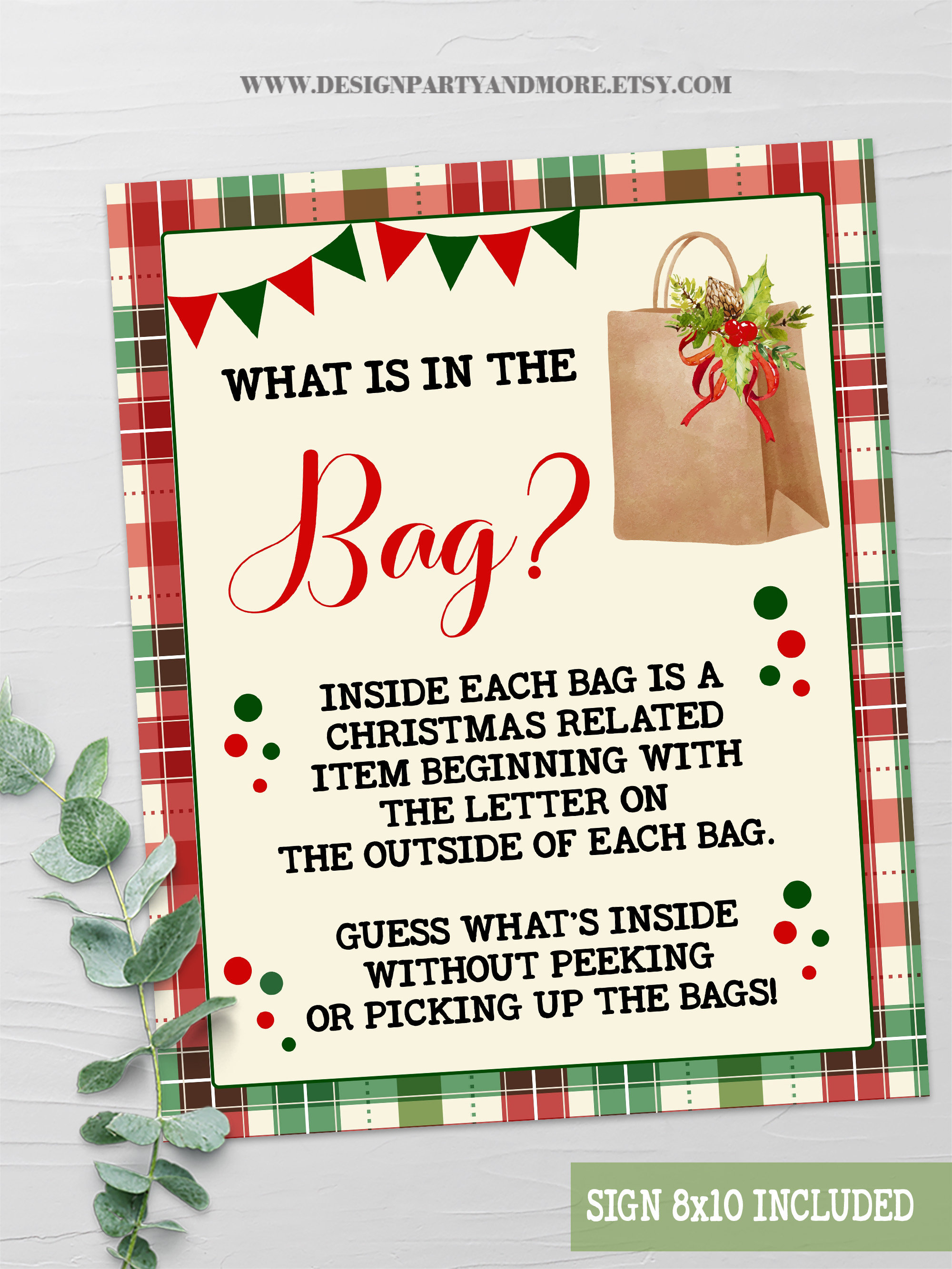 Christmas Guess What is in the Bag Game, Vintage Santa Christmas ...